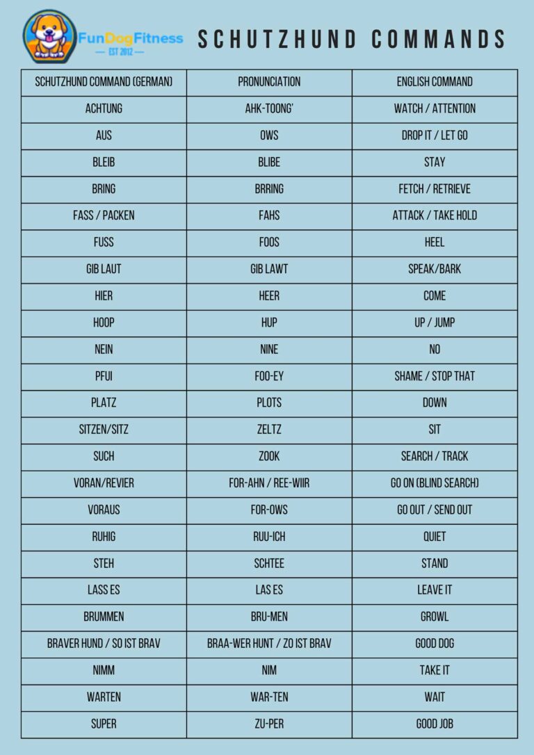 Top Schutzhund Commands - German Dog Training - FunDogFitness.com